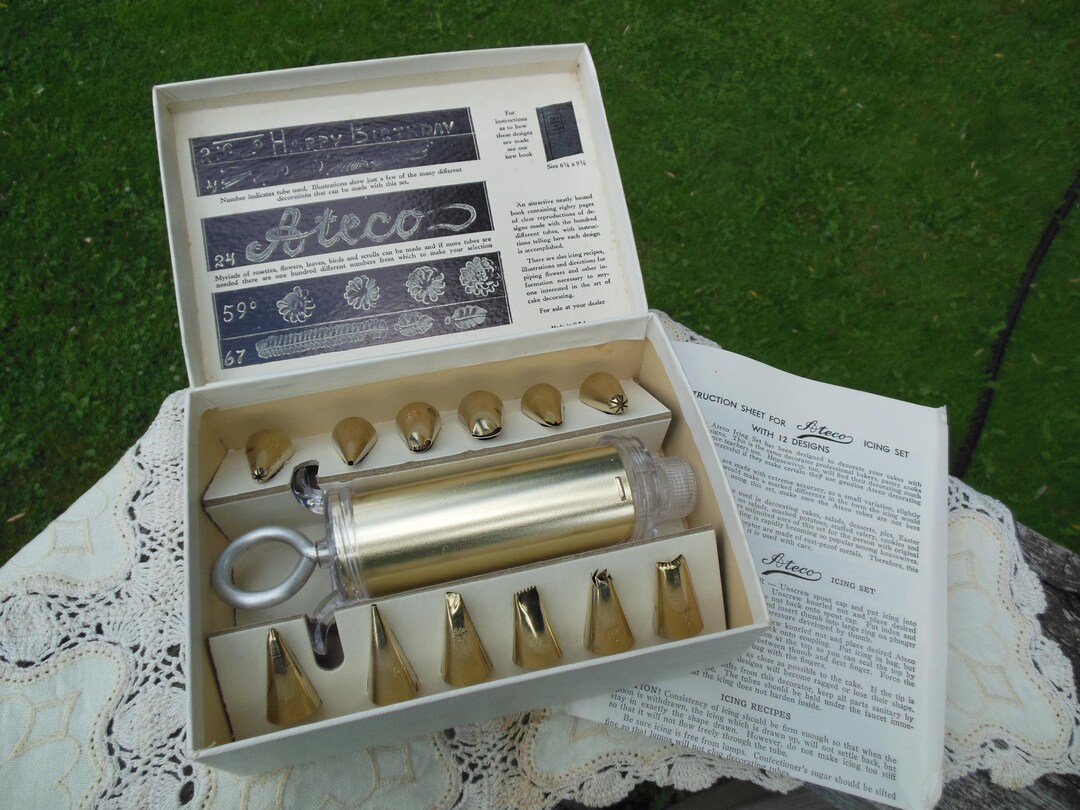 Vintage Cake Decorating Kit / Set by Ateco Icing Kit With Instructions ...