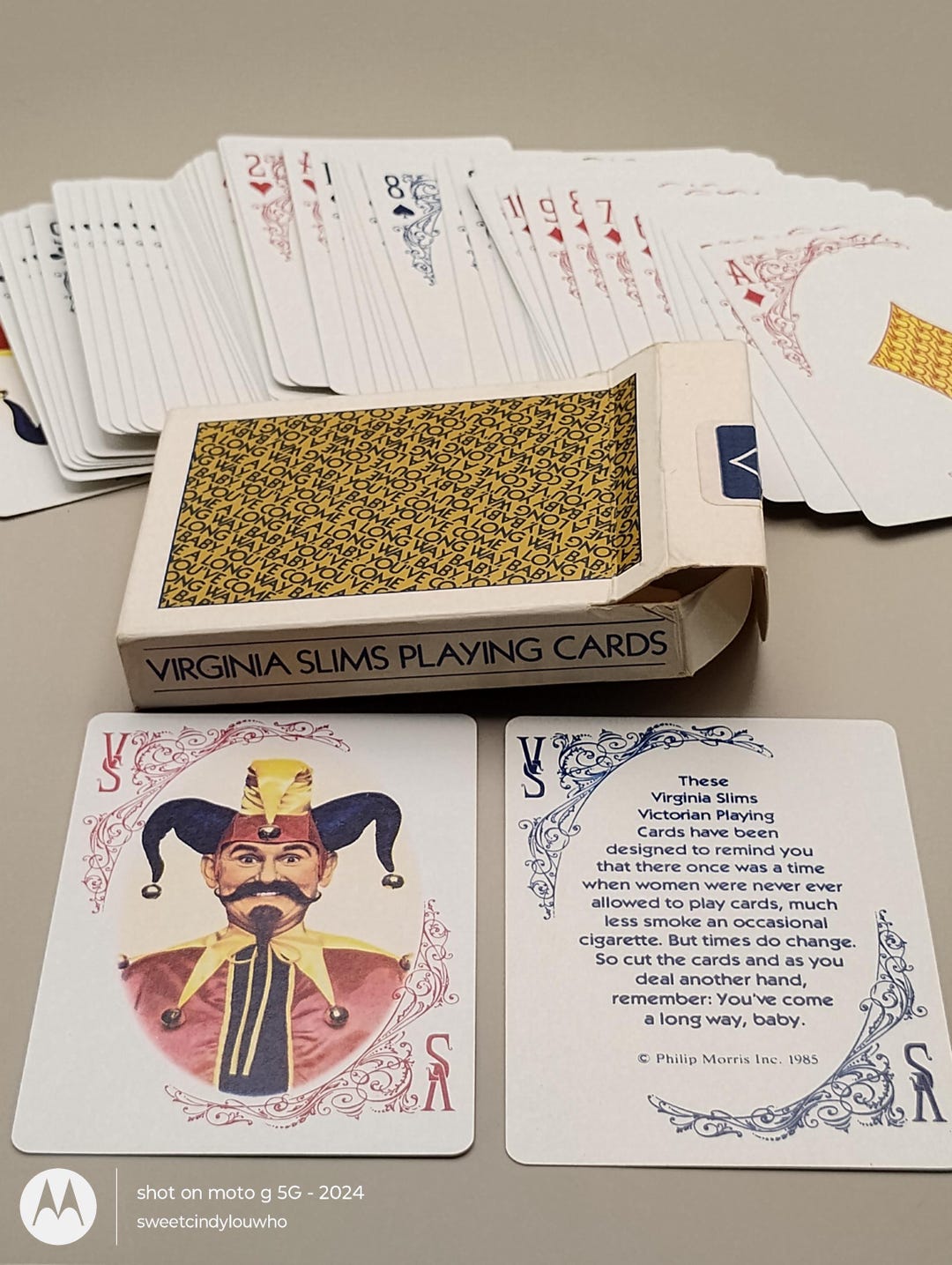 Vintage Playing Cards Virginia Slims Victorian Style Dated 1985 Phillip ...