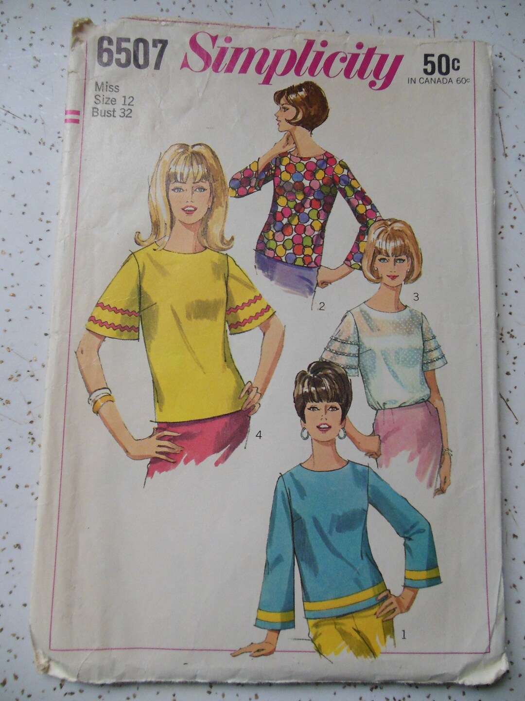 Vintage Sewing Pattern Pretty / Versatile Rounded Neck Blouse Made by ...