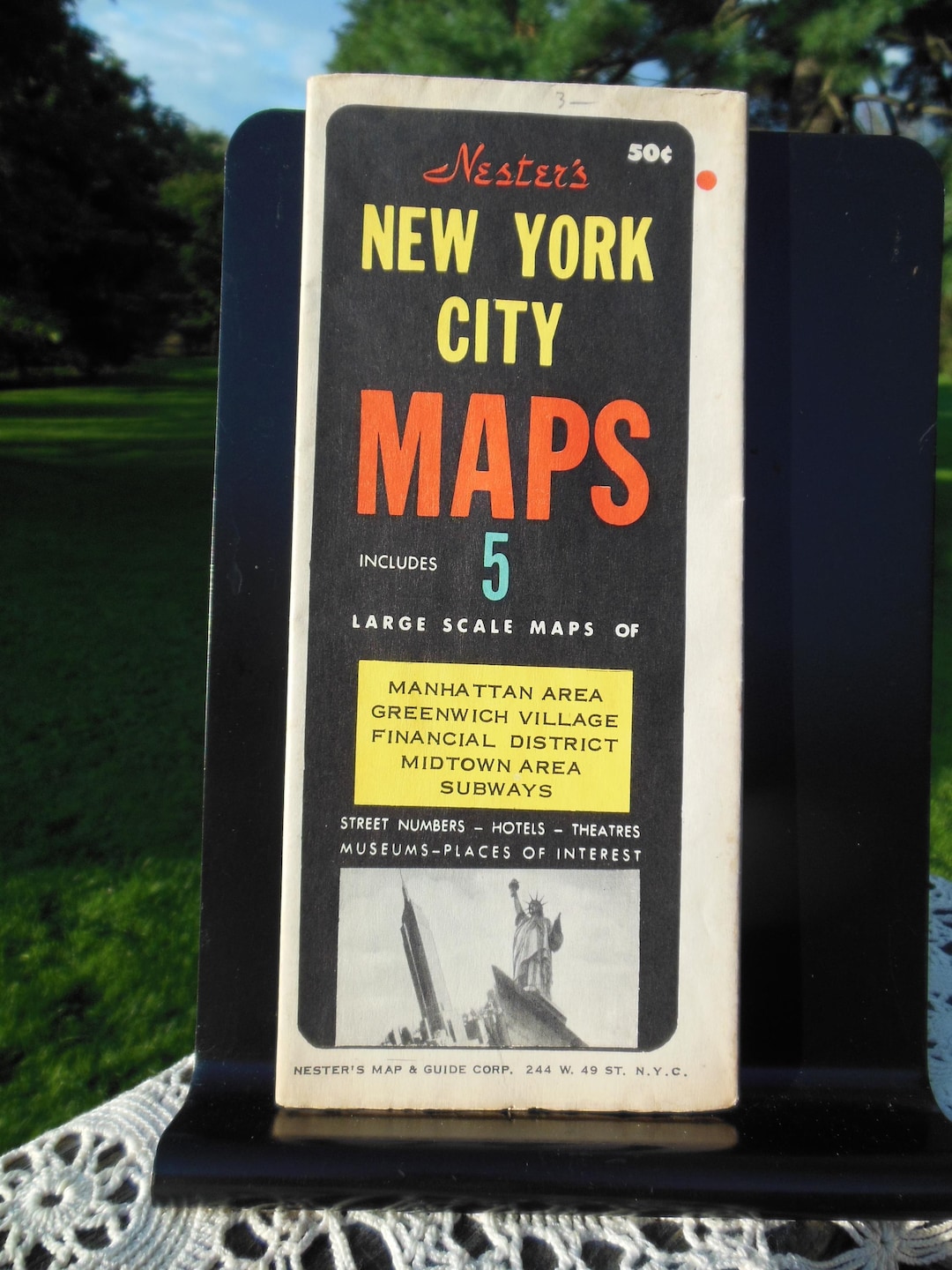 Map New York City Vintage 1950s Nester's Brand Includes 5 Large Scale ...
