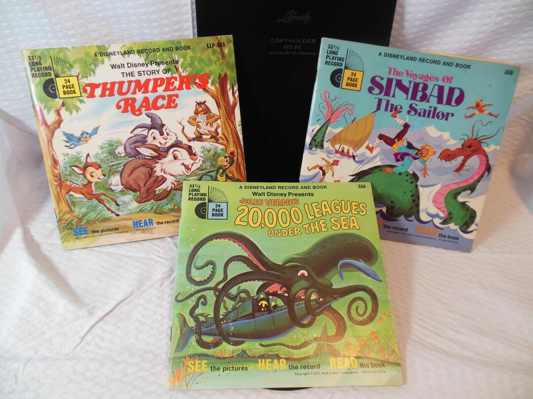 Vinyl Records for Kids 33 RPM 7 Inch Stories W Books X 3 Disney's ...