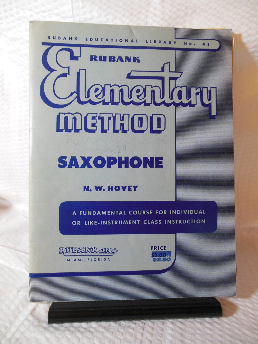 Saxophone Music Lesson Book Rubank Elementary Method No 41 by N W Hovey ...