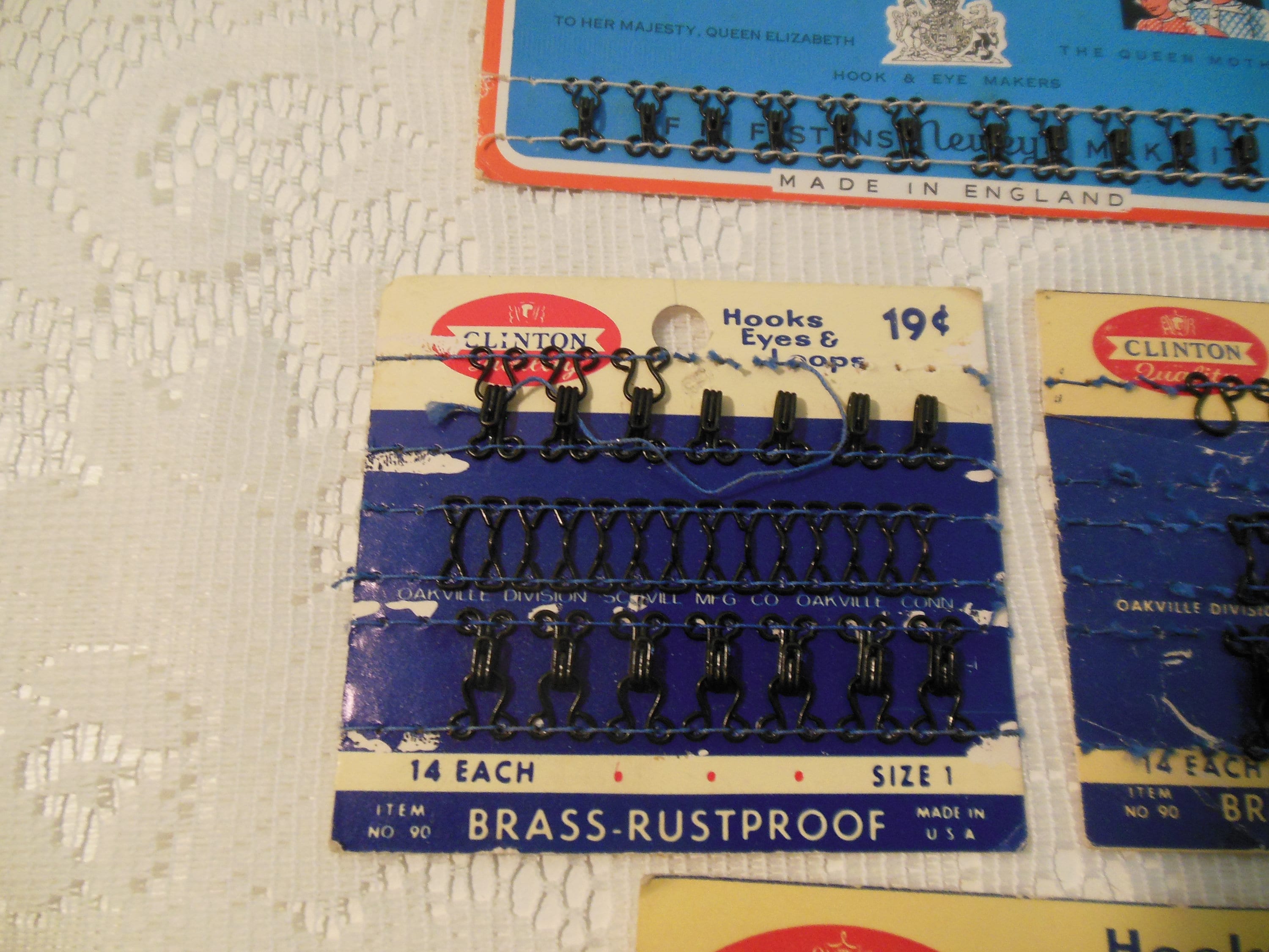 Hook Eyes & Loops on Original Cards With New Old Stock Four (4) Sets ...