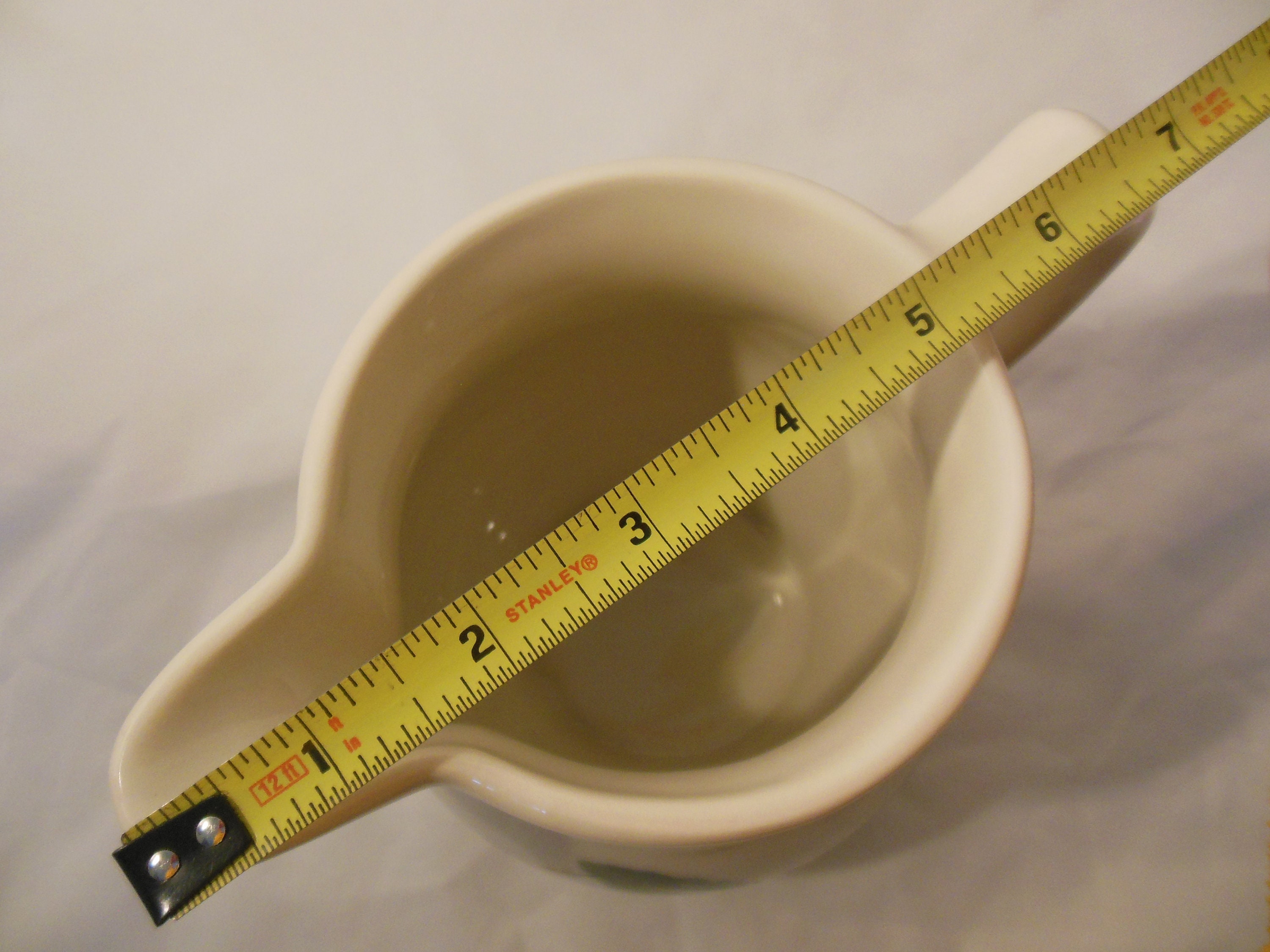 Vintage 1976 Hartstone Pottery zanesville, OH Pitcher Green Leaves and ...