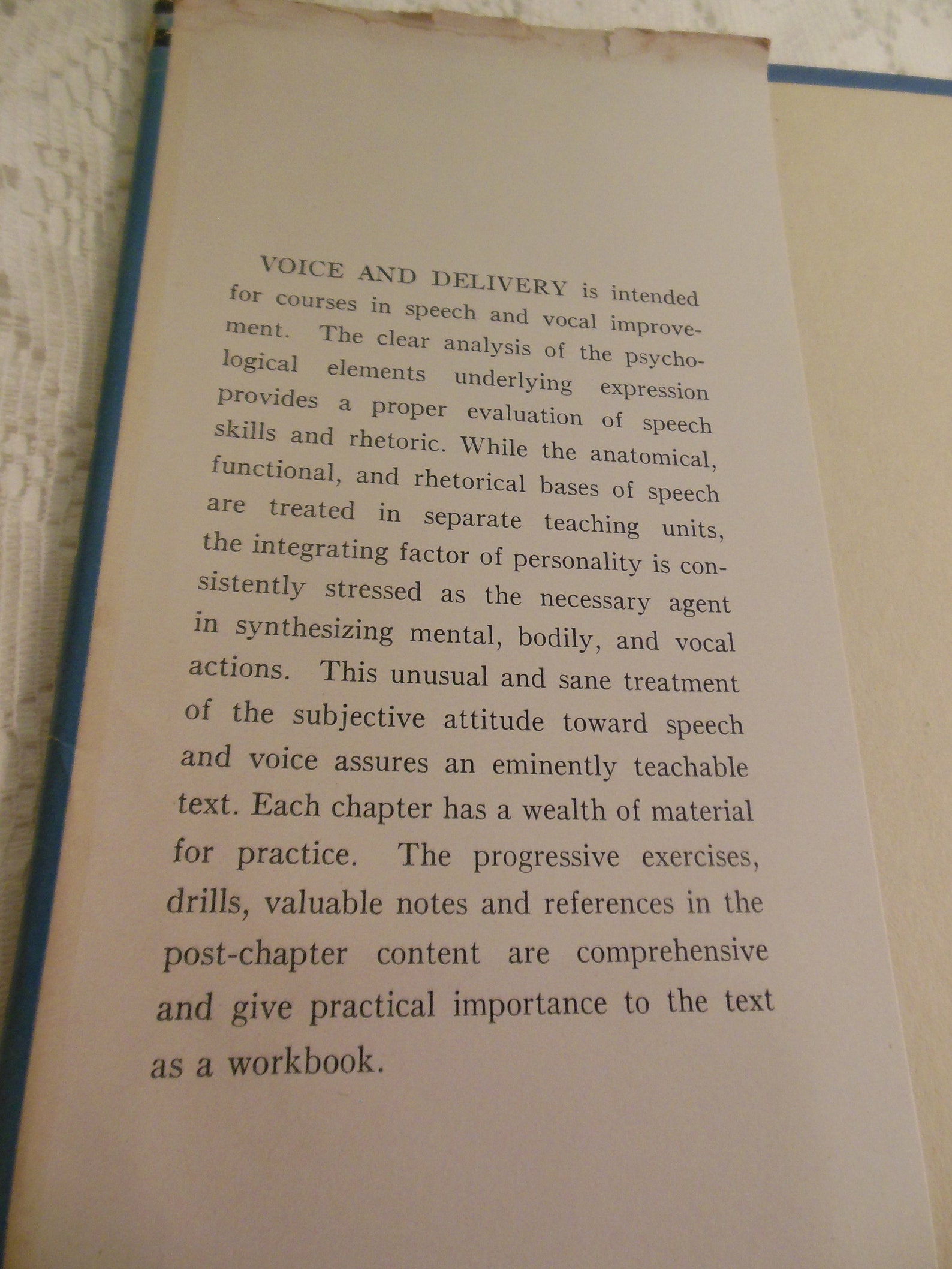Vintage Book Voice and Delivery Training of Mind, Voice & Body for ...