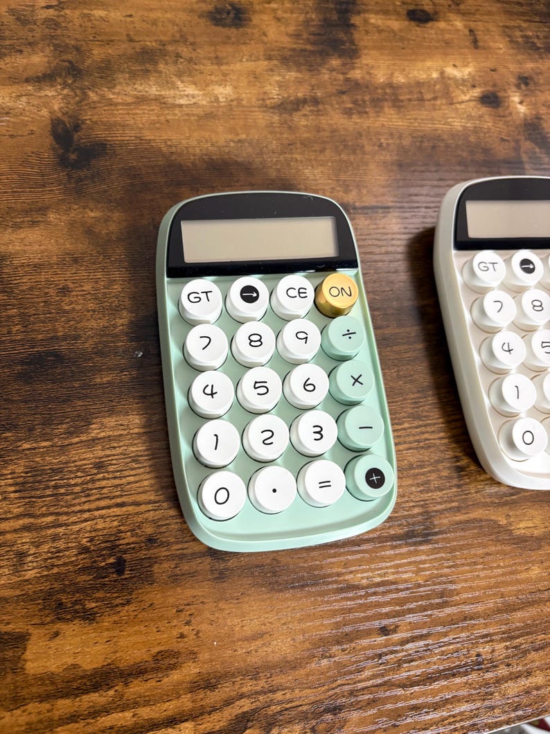 Sage Green Retro Calculator: Pastel Desk - Etsy UK