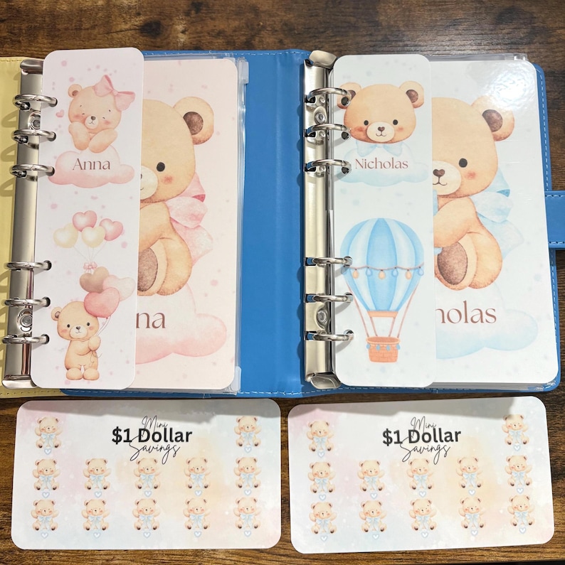A6 Teddy Bear Money Binder – Kids Save, Spend, Give Envelopes (custom ...