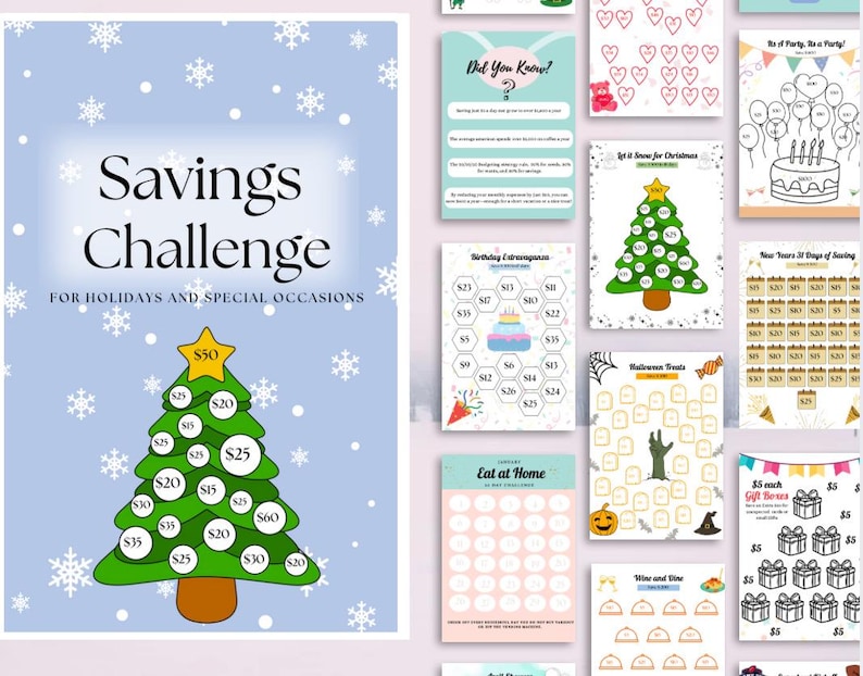 Savings Challenge Workbook: Money Tracker & Cash Stuffing Envelopes - Etsy