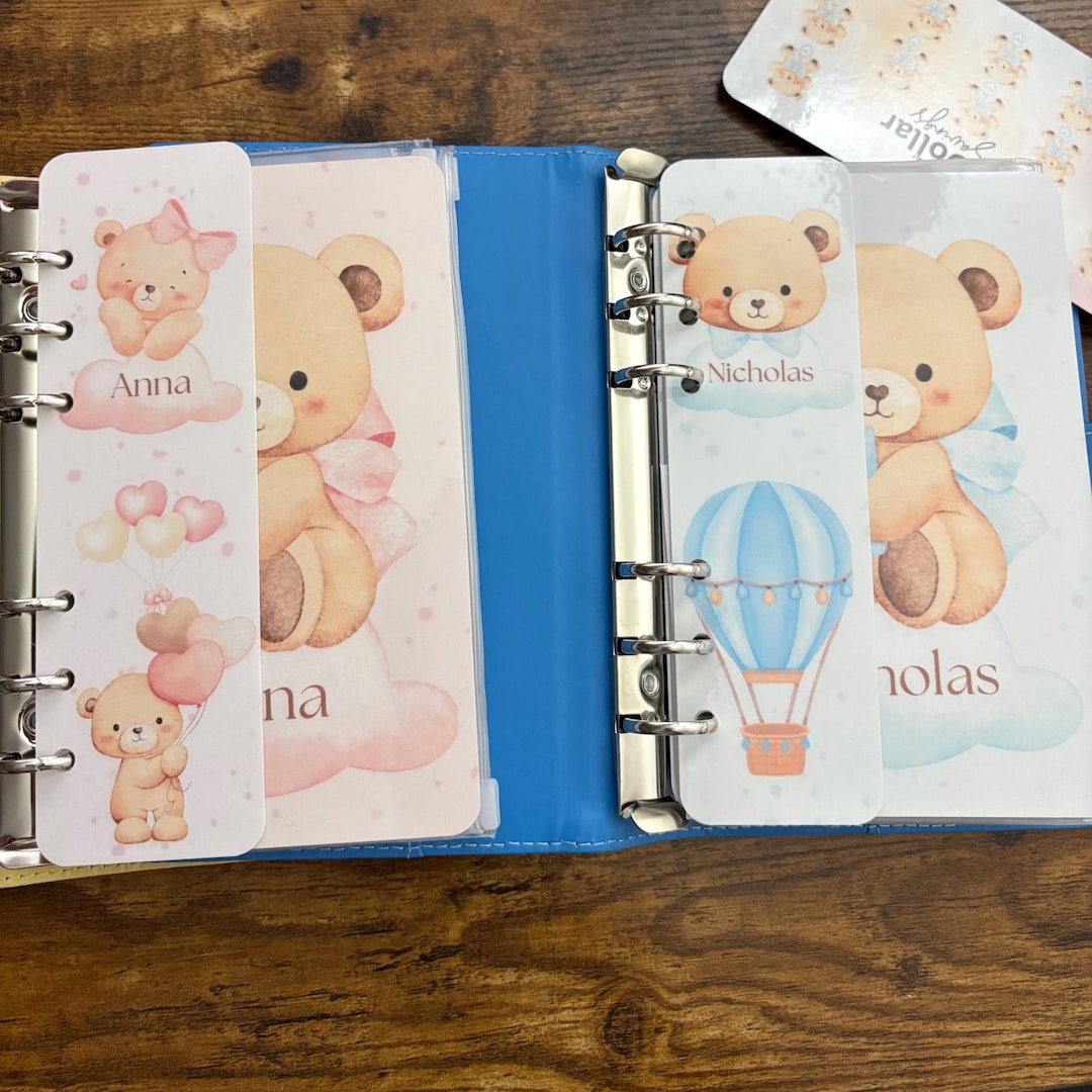 A6 Teddy Bear Money Binder – Kids Save, Spend, Give Envelopes (custom ...