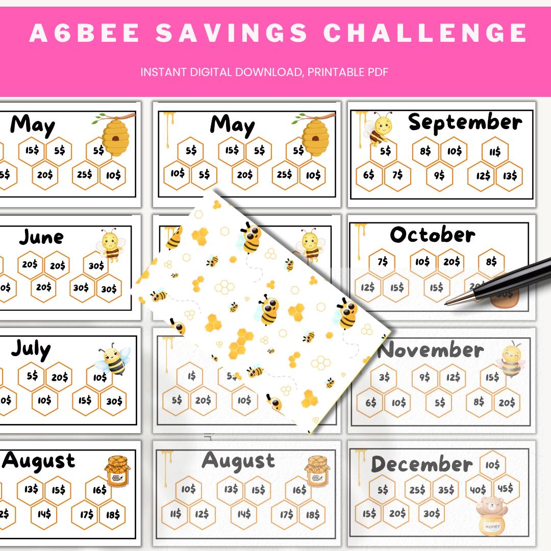 Bee Savings Challenge: A6 Budget Tracker (digital Download) - Etsy