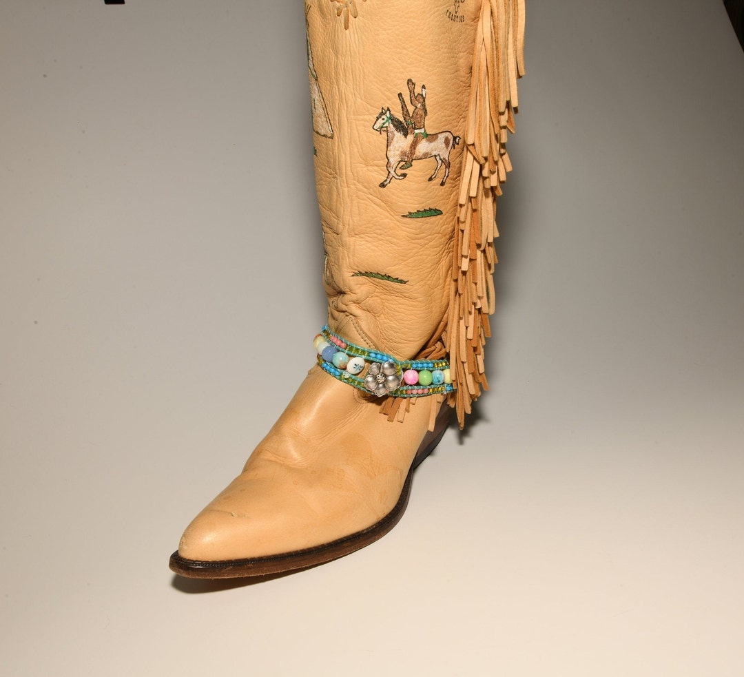 Handmade Boot Bracelet With Beads With Beaded Loop - Etsy