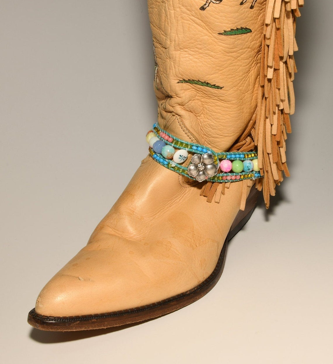 Handmade Boot Bracelet With Beads With Beaded Loop - Etsy