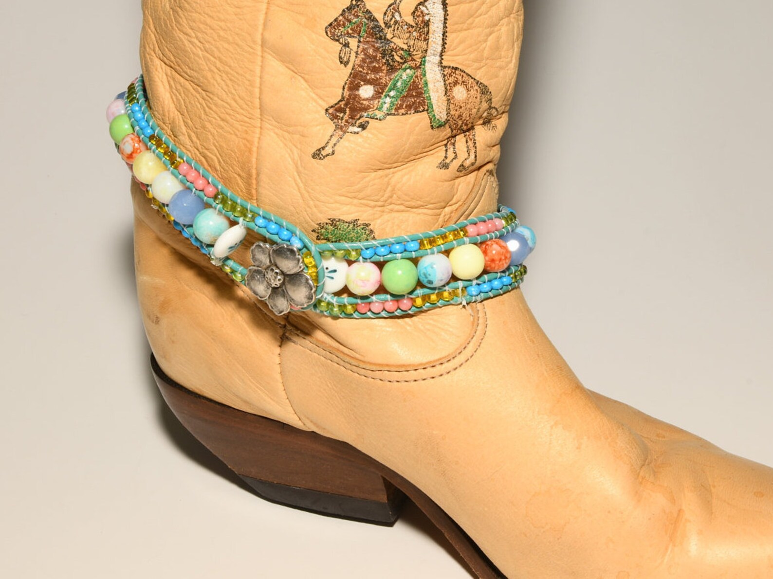 Handmade Boot Bracelet With Beads With Beaded Loop - Etsy