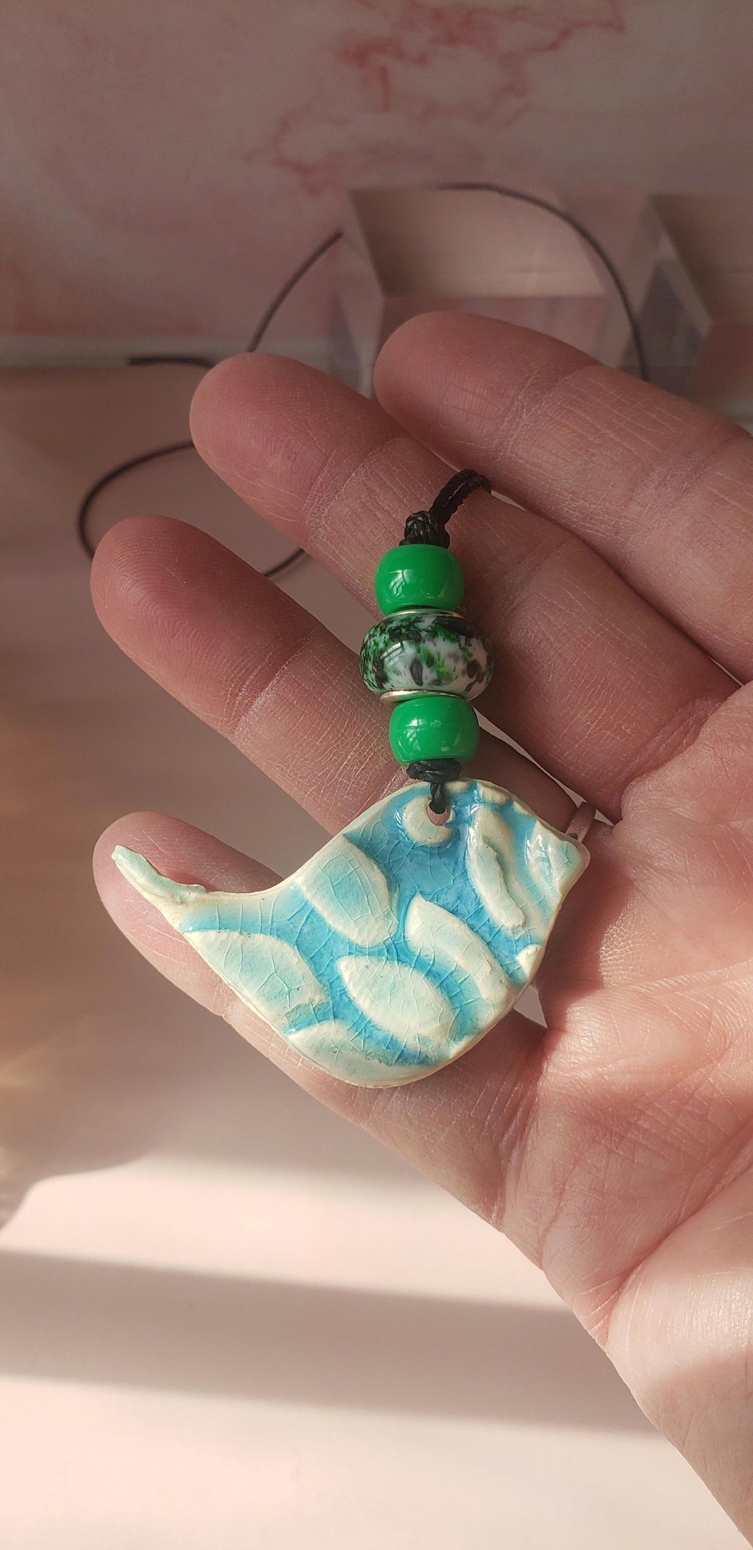 Ceramic Bird Jewelry, Beautiful Bird Pendant Nature Jewelry by Styx - Etsy