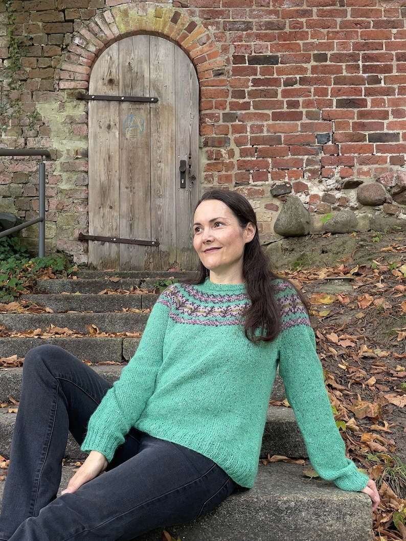 Colorwork Yoke Sweater Knitting Pattern, Stranded Colorwork Sweater ...