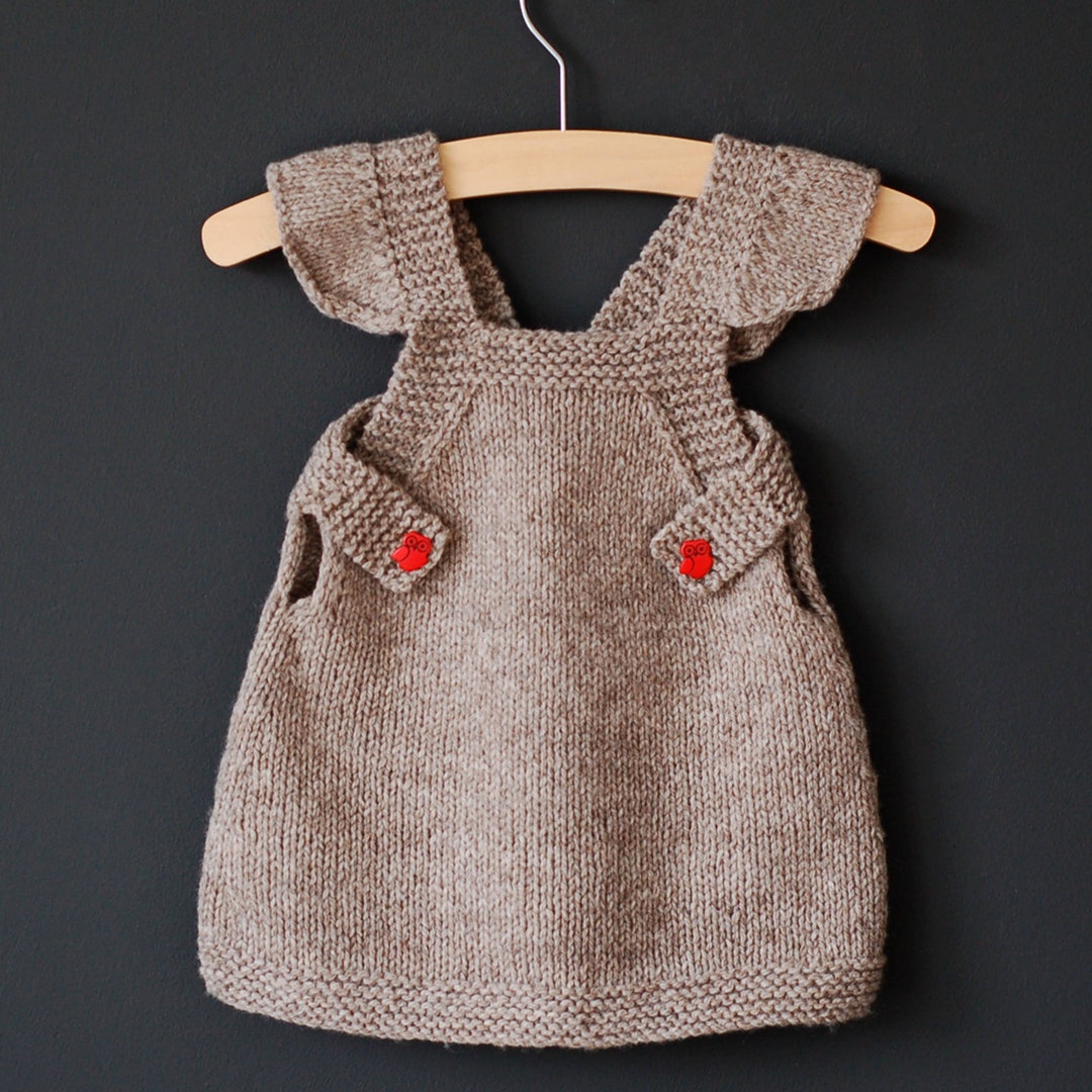 Knitting Pattern Girl, Knitting Pattern Dress, Pinafore With Ruffles ...