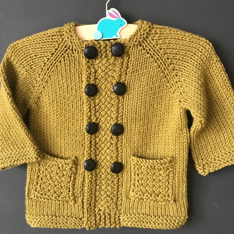 Knitting pattern double breasted baby coat with hood knitting | Etsy