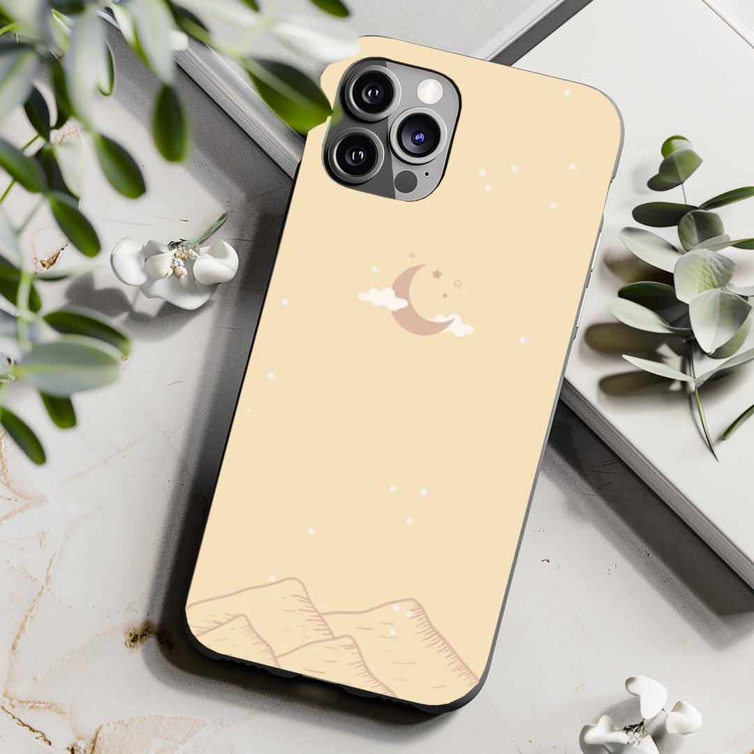 Crescent Moon Beige Aesthetic Cute Boho Gift for Her Phone Case for ...