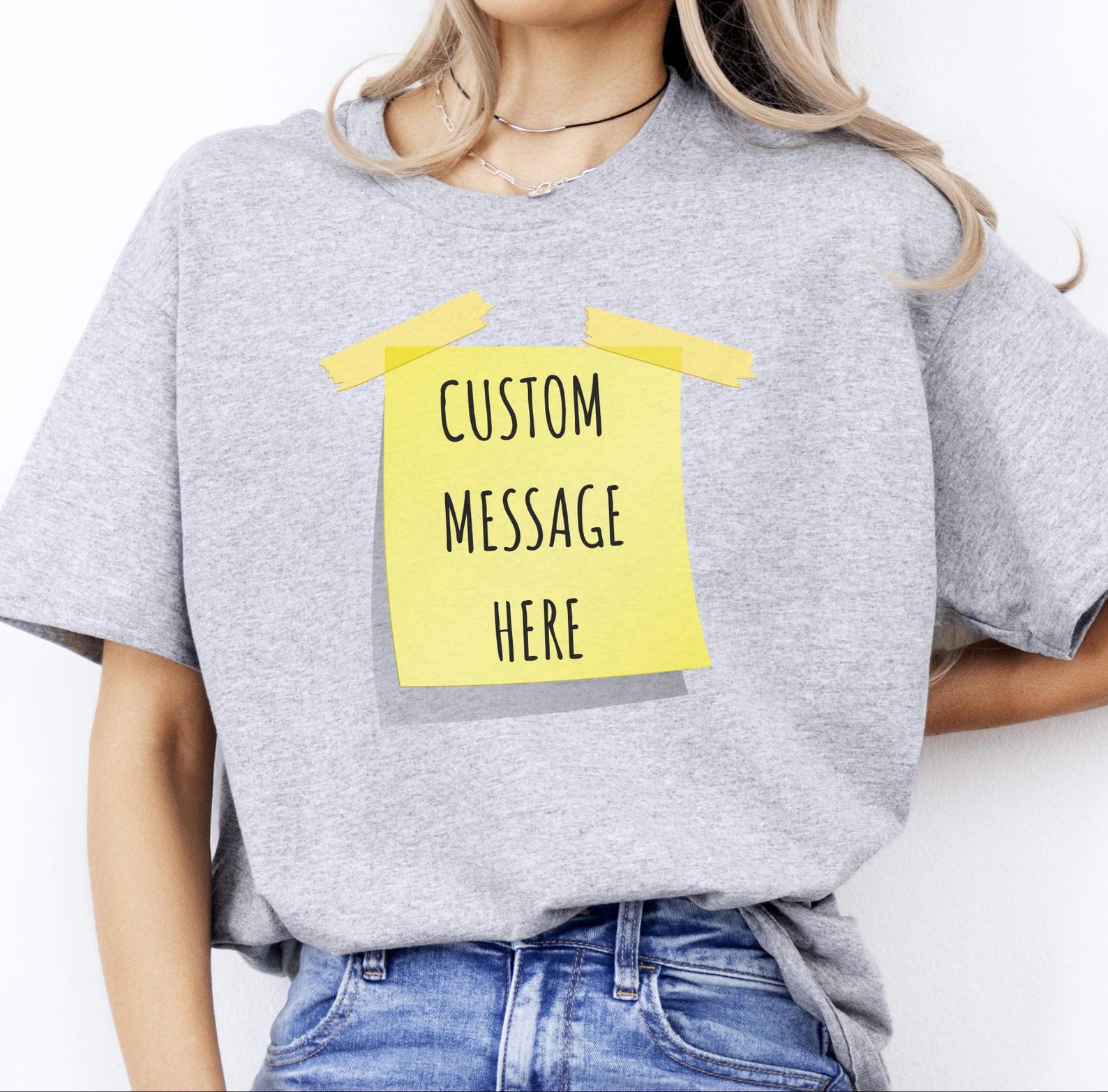 Custom Sticky Note Tshirt Personalized Message Tee Handwritten Letter ...