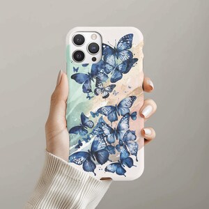 Watercolor Blue Butterfly Phone Case Gift for Her Color Phone Case for ...