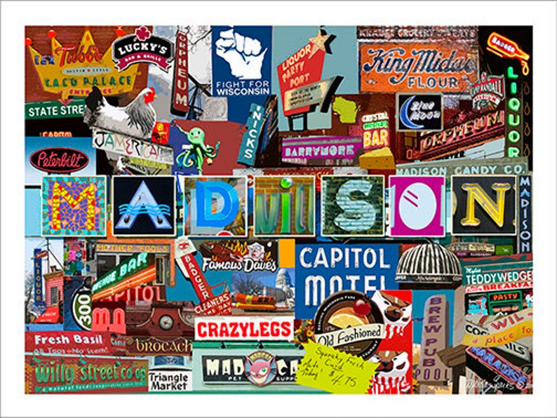 Madison, Wisconsin Collage - Etsy