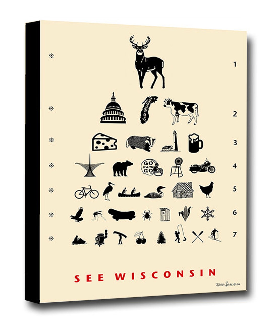 See Wisconsin, Eye Chart - Etsy