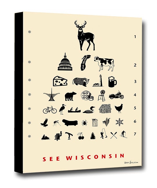 See Wisconsin, Eye Chart - Etsy