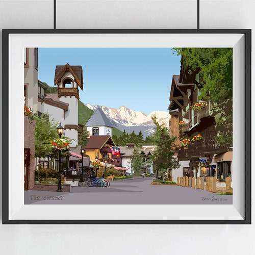 Vail Colorado Skyline Poster Art Print CO Item T2352 - Etsy