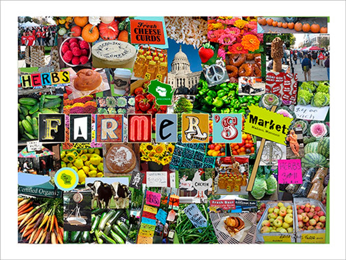 Farmers Market Collage Print - Etsy