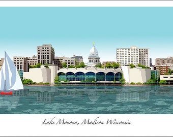 Monona Terrace at Night on Lake Bike Path Madison Wisconsin Dane County ...