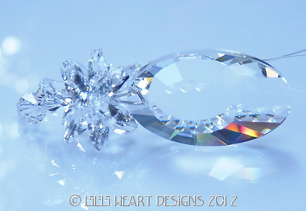 Oval Crescent Clear Crystal Energy Gate Fung Shui Sun Catcher | Etsy