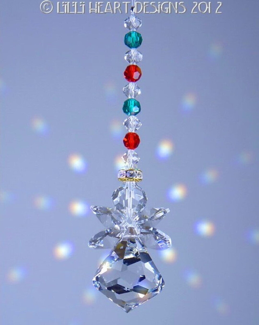 Swarovski Crystal Suncatcher Rainbow Maker Christmas Holiday Bell Curvy ...