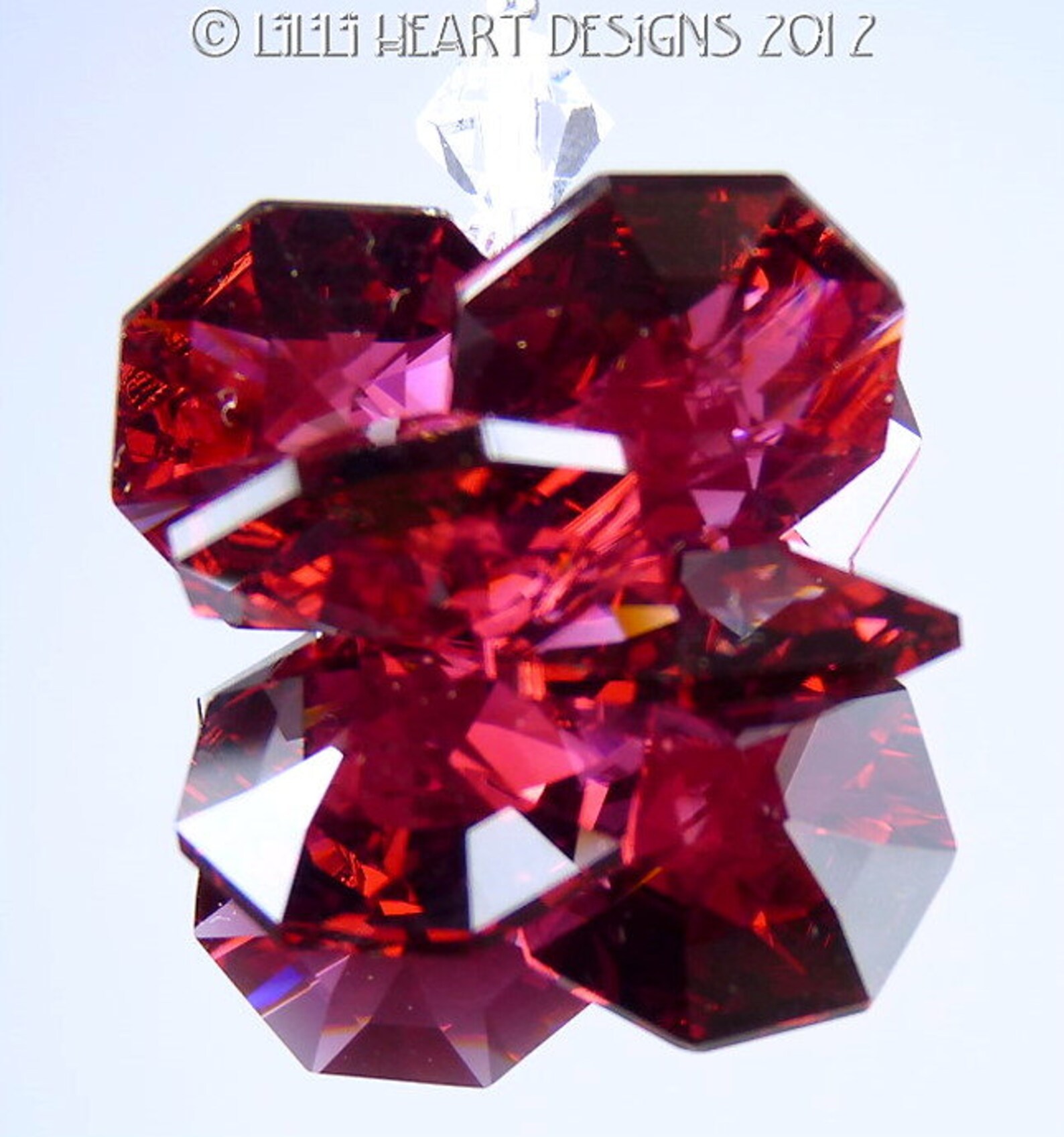 Swarovski Crystal Suncatcher Bordeaux Red Octagon Star Feng Car Charm ...