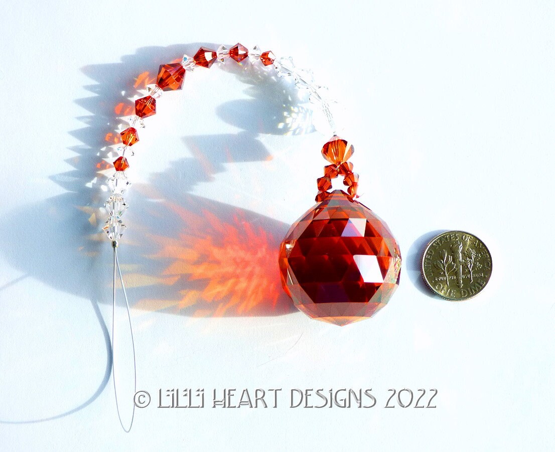 Swarovski Crystal Suncatcher Red Magma *FIREBALL* 30mm Logo Ornament ...