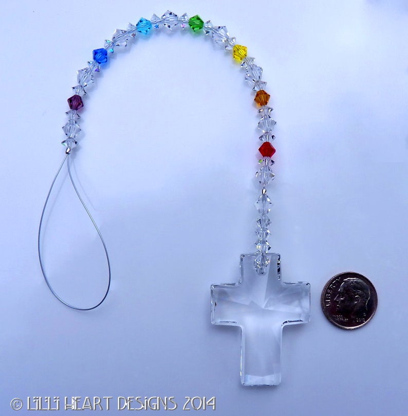 Swarovski Crystal Suncatcher CROSS 40mm Large Clear Cross | Etsy