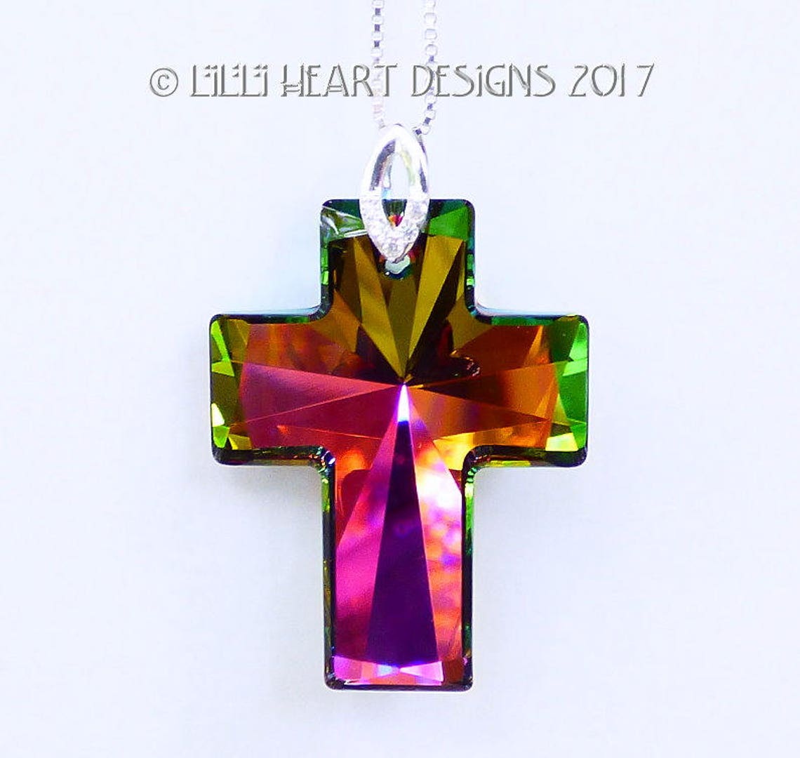 Swarovski RARE Cross Peacock Color Special Vitrail Medium Coating ...