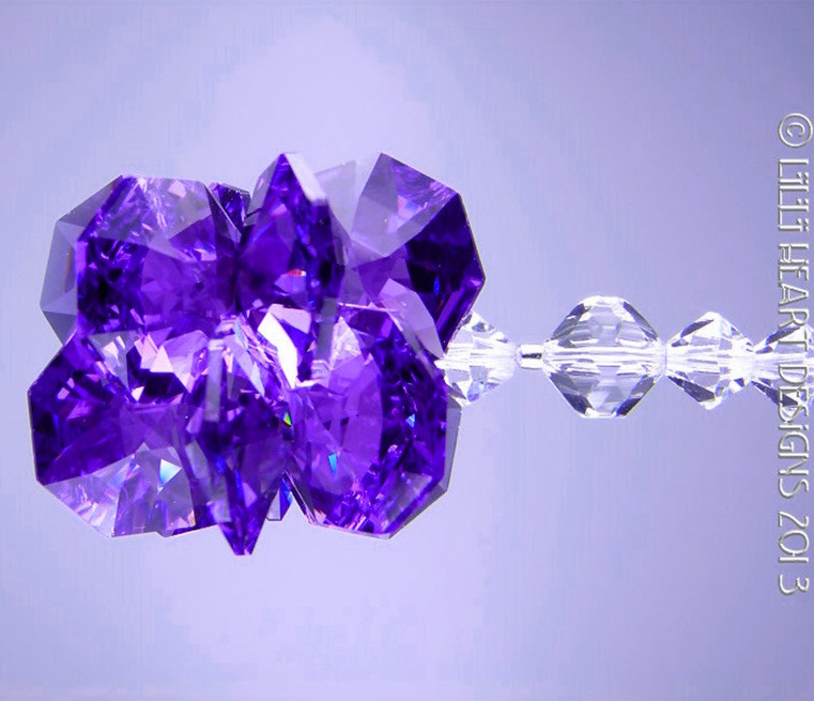 Swarovski Crystal Blue Violet PURPLE Suncatcher with Clear | Etsy