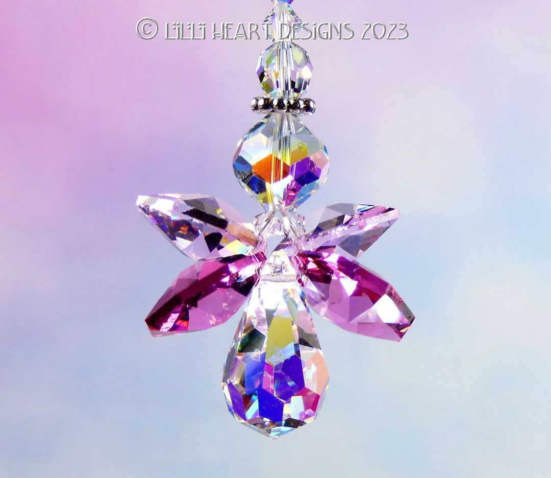 New! Swarovski Crystal Suncatcher Angel *LITTLE PINK ANGEL* Rare Rose ...
