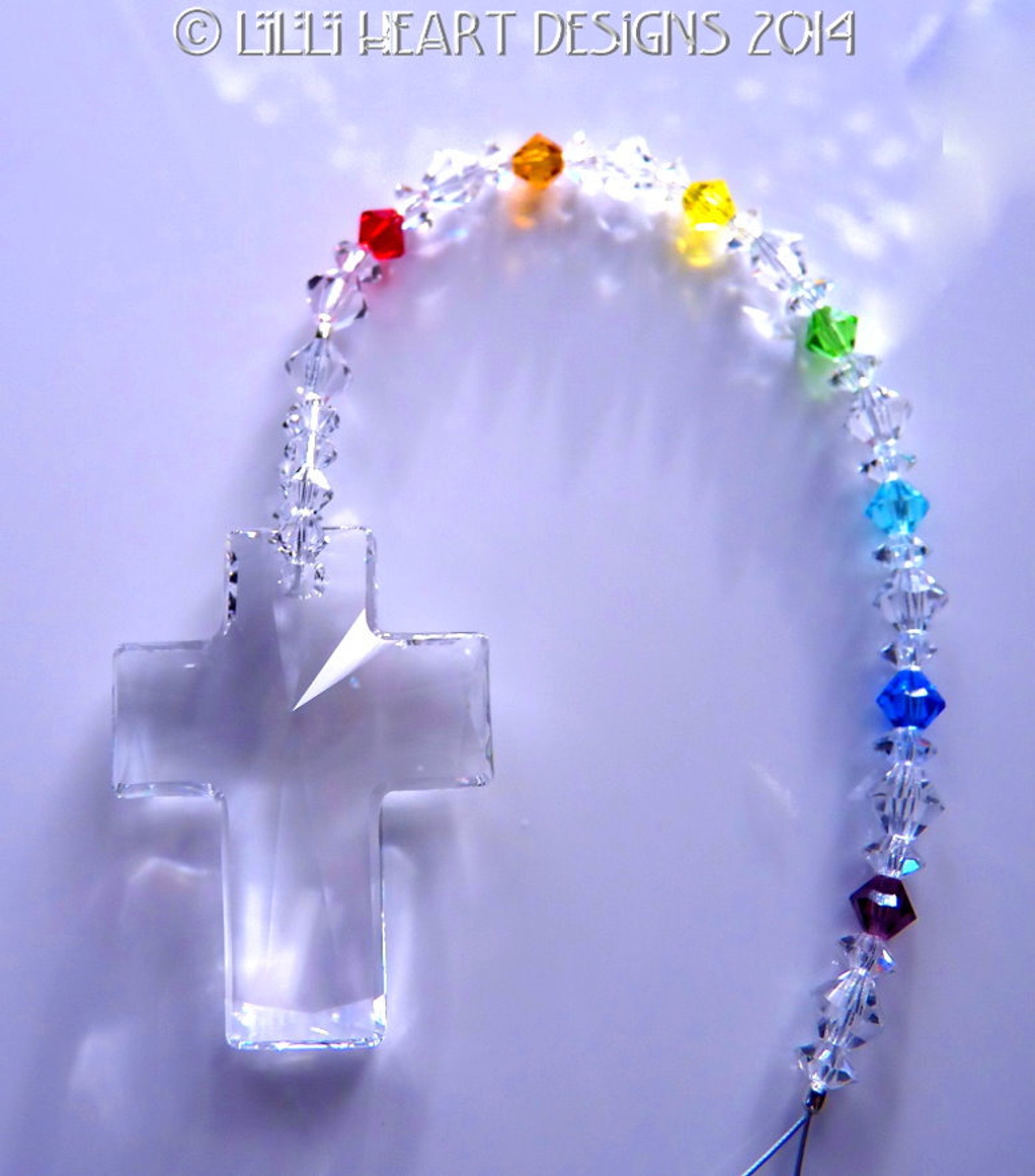 Swarovski Crystal Suncatcher CROSS 40mm Large Clear Cross | Etsy