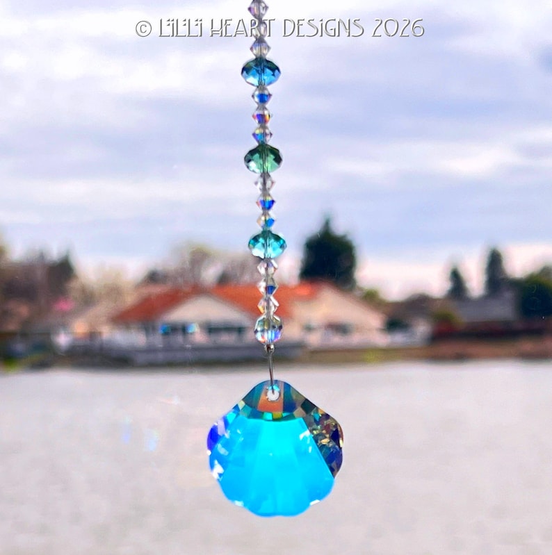 NEW! Swarovski Crystal 2 Suncatchers Aurora Borealis Shell and Star ...
