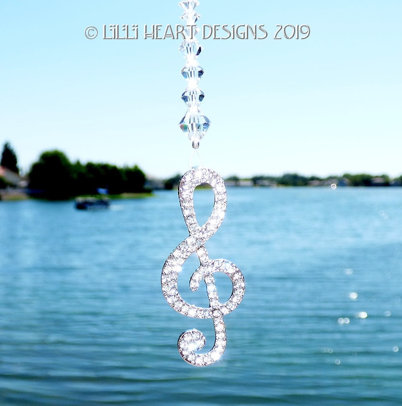 RHINESTONE MUSIC NOTE Suncatcher Made With Swarovski Crystal - Etsy UK