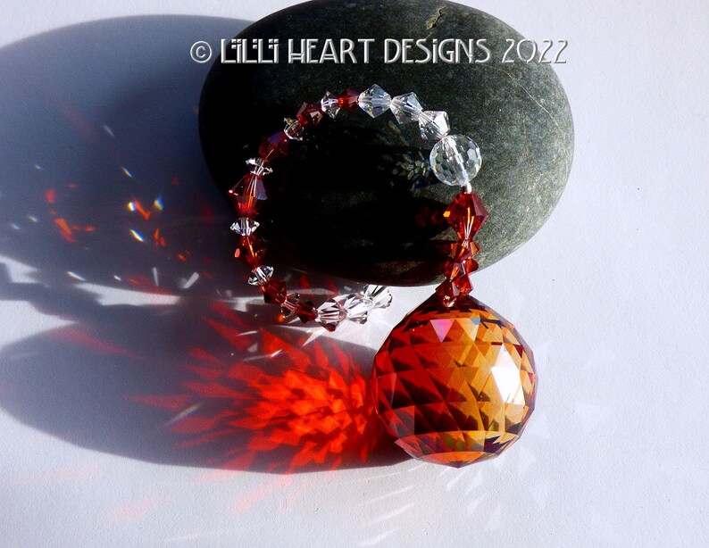 Swarovski Crystal Suncatcher Red Magma *FIREBALL* 30mm Logo Ornament ...