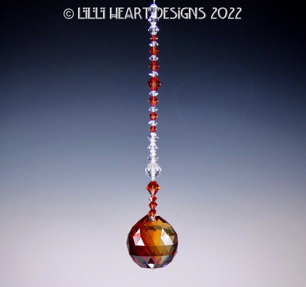 Swarovski Crystal Suncatcher Red Magma *FIREBALL* 30mm Logo Ornament ...