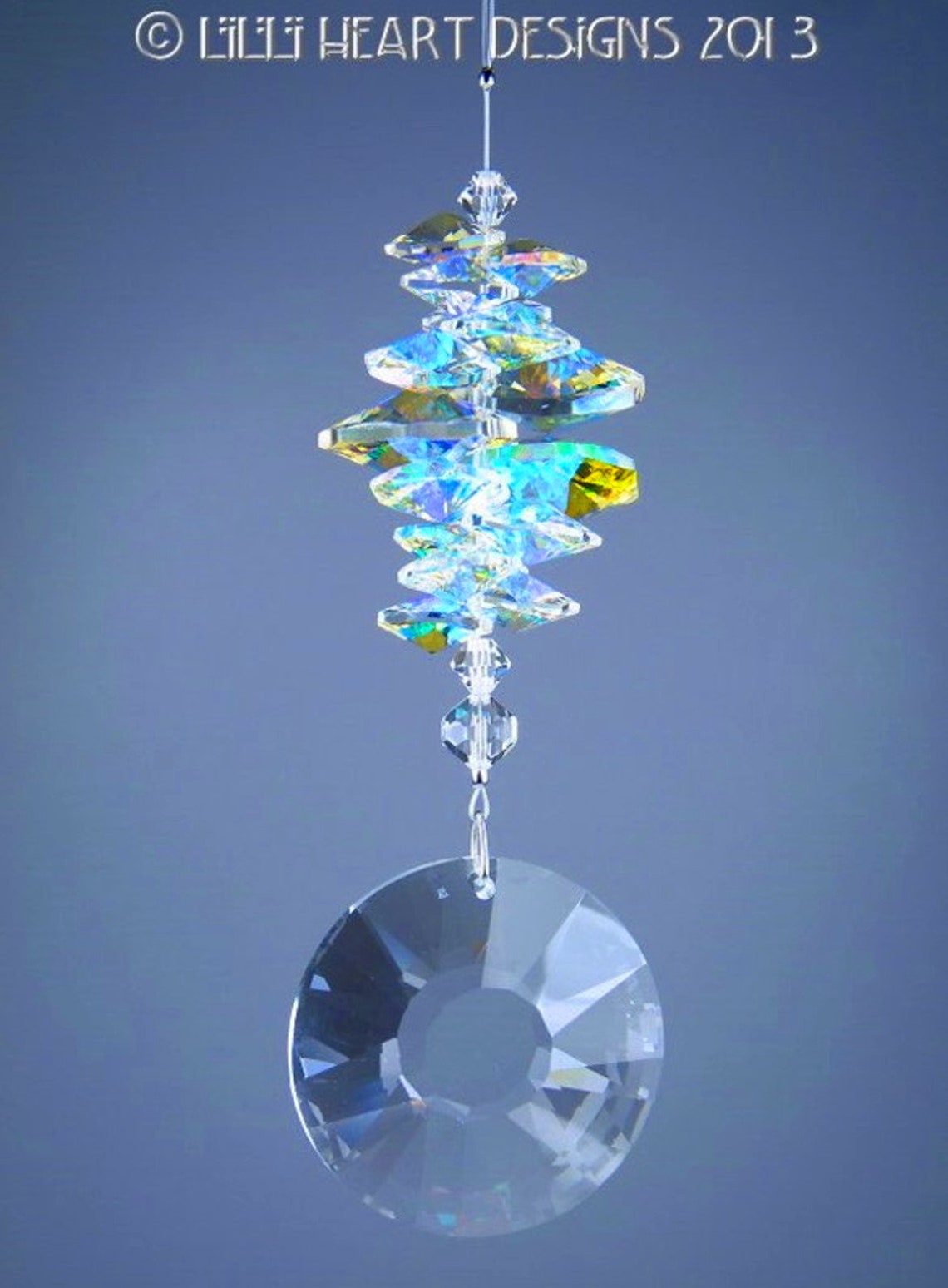 Swarovski Crystal 40mm Clear Faceted Sun Disk Suncatcher With | Etsy