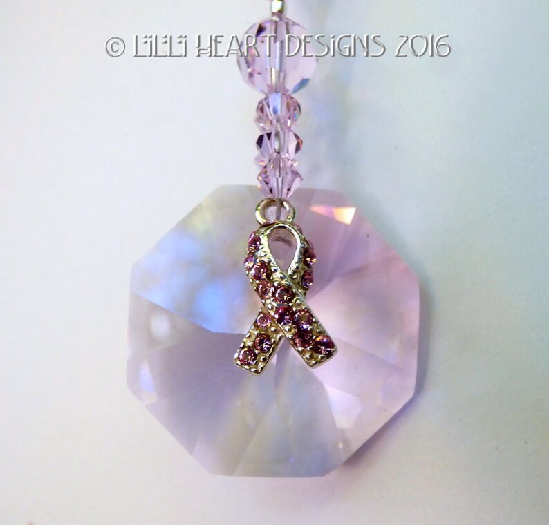 Swarovski Crystal Breast Cancer Sterling Silver Ribbon Pink | Etsy