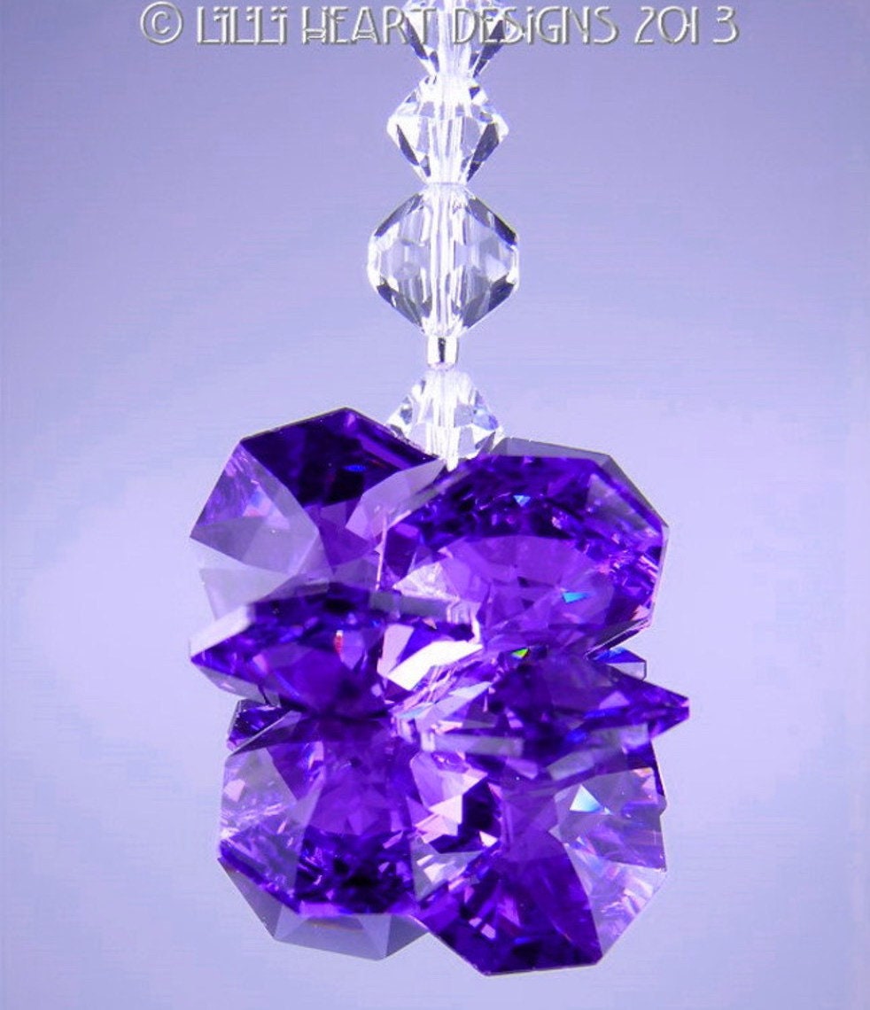 Swarovski Crystal Blue Violet PURPLE Suncatcher With Clear - Etsy