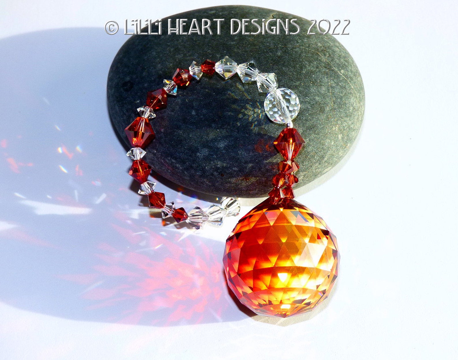 Swarovski Crystal Suncatcher Red Magma *FIREBALL* 30mm Logo Ornament ...
