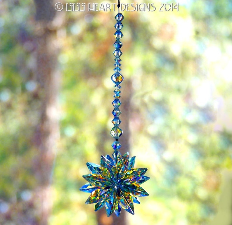 Swarovski Crystal Suncatcher SUPER STAR 16 Octagon Logo Etched | Etsy