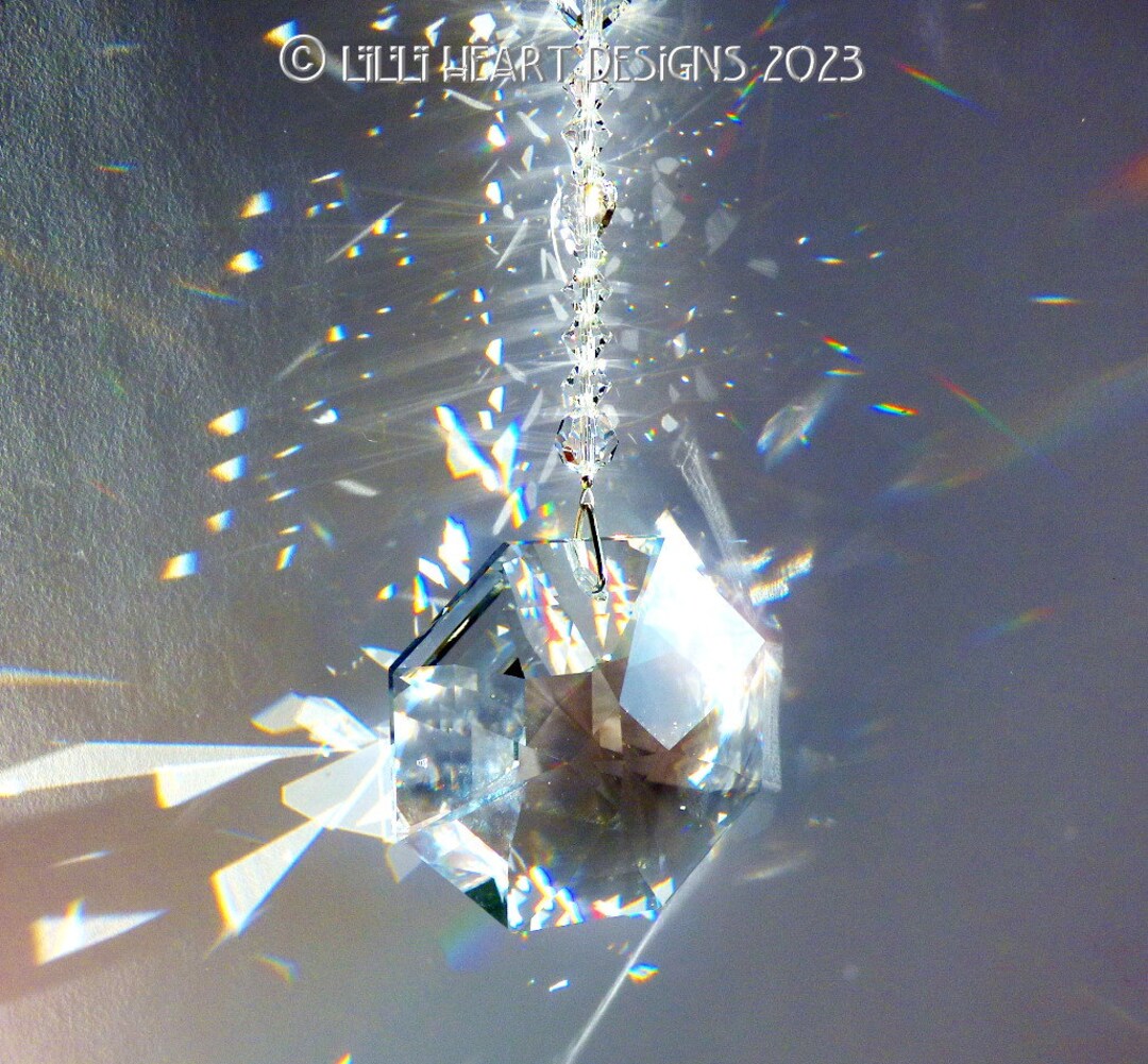 Swarovski Crystal Suncatcher HEARTS DESIRE 50mm 2 Clear Lily Octagon ...