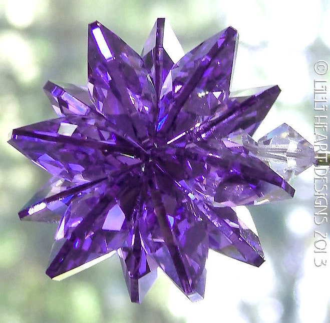 Swarovski Crystal Blue Violet PURPLE Suncatcher with Clear | Etsy